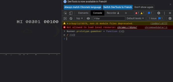 Google Chrome : comment pirater le jeu du dinosaure pour devenir invincible
