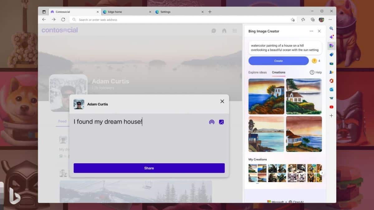 IA : Microsoft intègre DALL-E dans Edge, le générateur d'images est ...