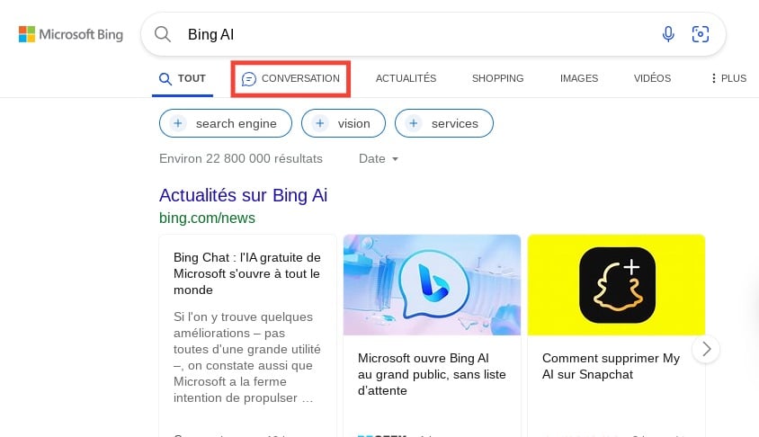 Microsoft Bing : comment utiliser ChatGPT sur le moteur de recherche