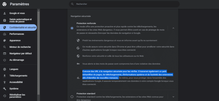 Google Chrome vous pousse vers la protection renforcée, à quoi ca sert et comment l'activer