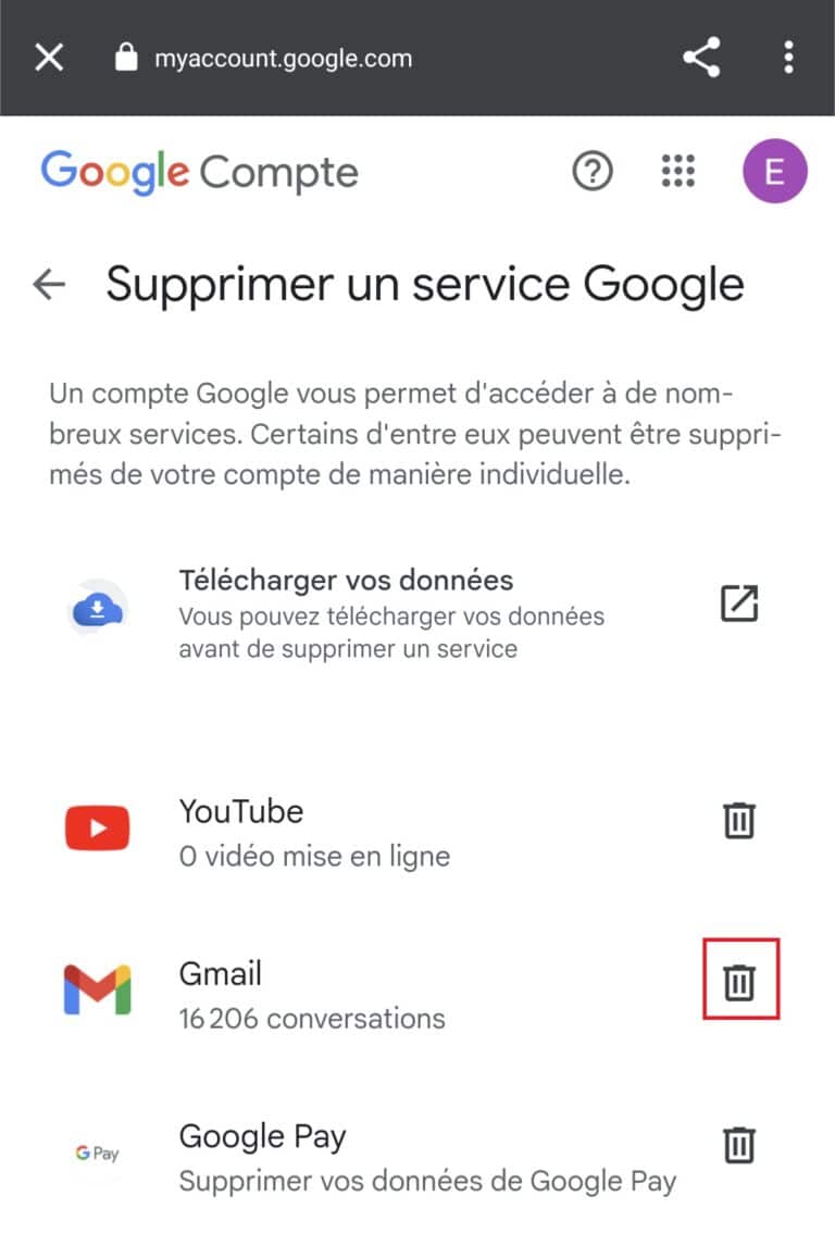 Comment supprimer une adresse Gmail