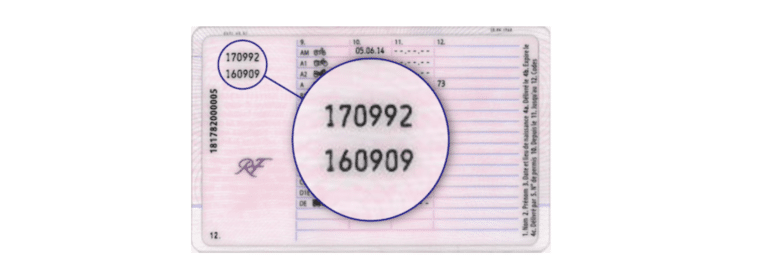 Où se trouve le numéro de permis sur le nouveau permis