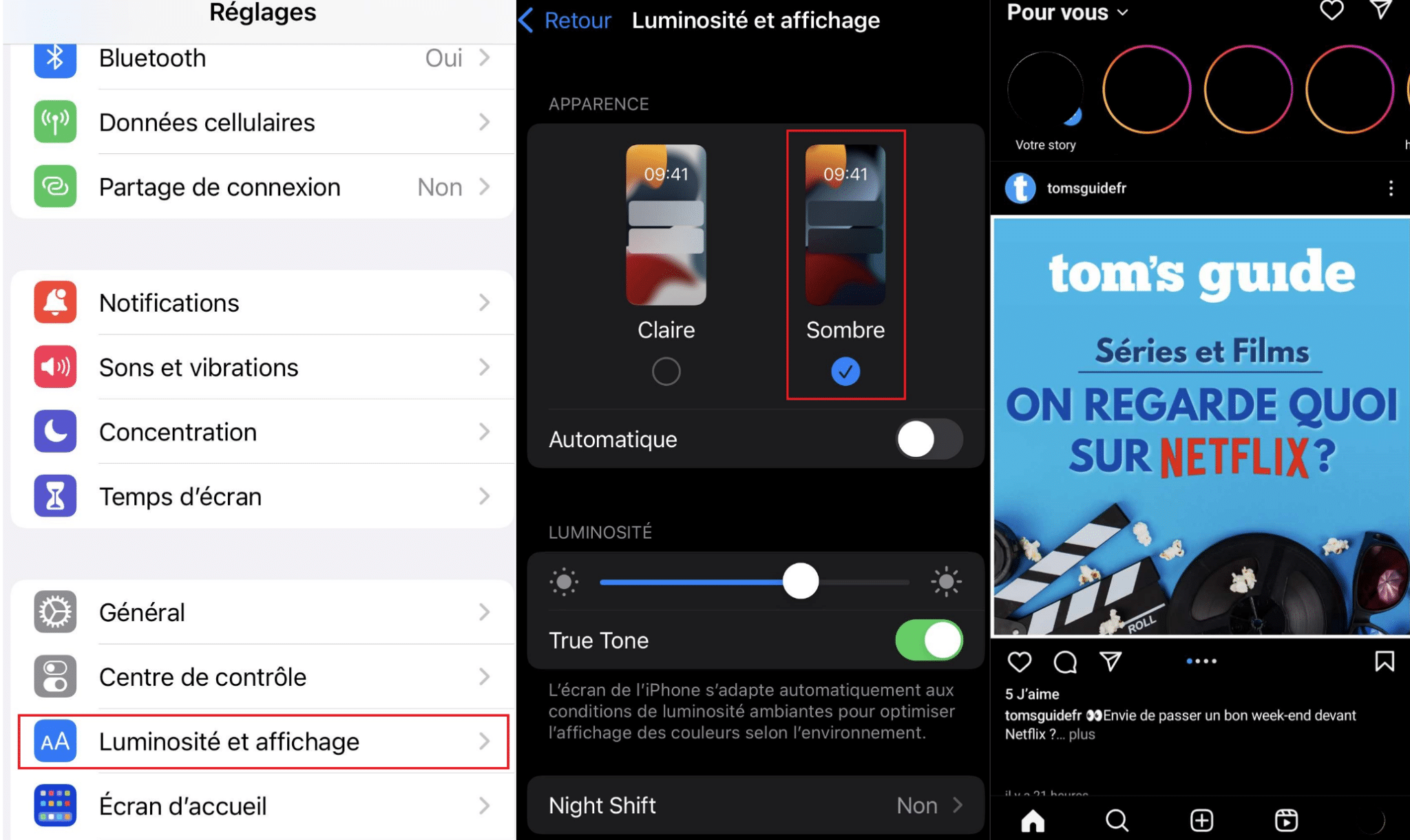 Instagram : comment activer le mode sombre