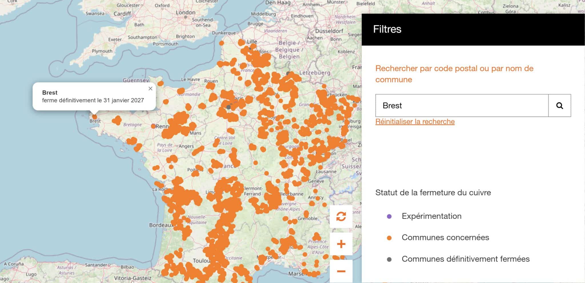 Consultez la carte pour savoir si vous êtes concerné dans votre commune