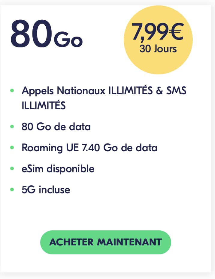 Meilleur forfait mobile pas cher à moins de 10 euros en 2024