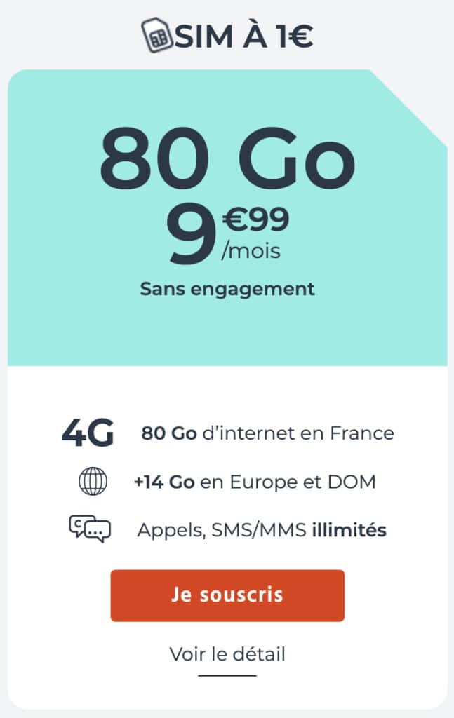 Meilleur forfait mobile pas cher à moins de 10 euros en 2024
