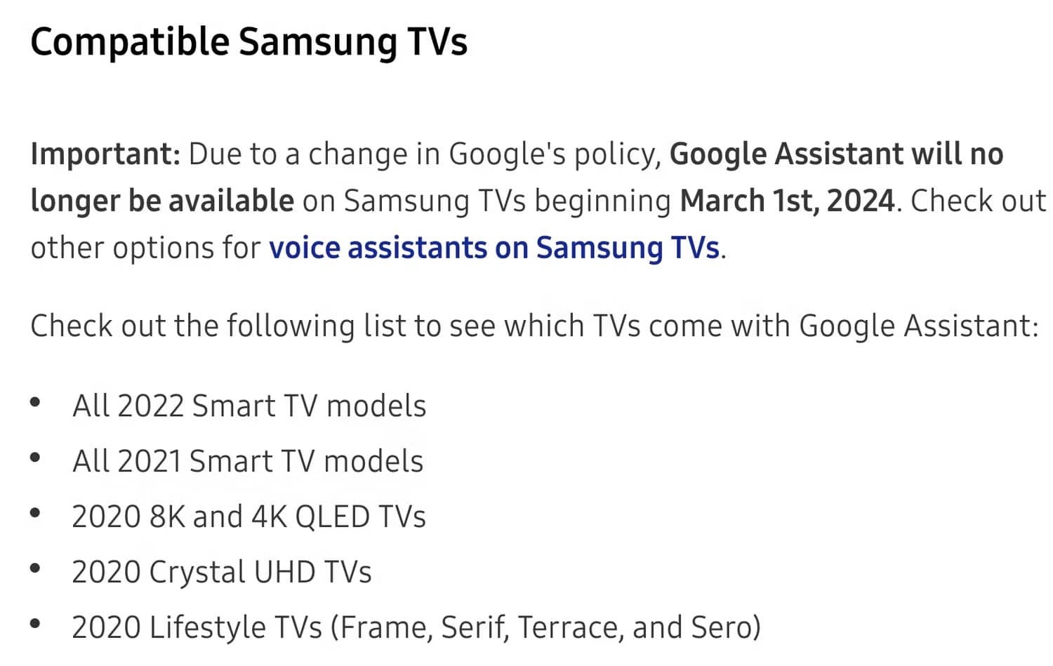 Samsung abandonne Google Assistant sur ses Smart TV, et ce n'est pas ...