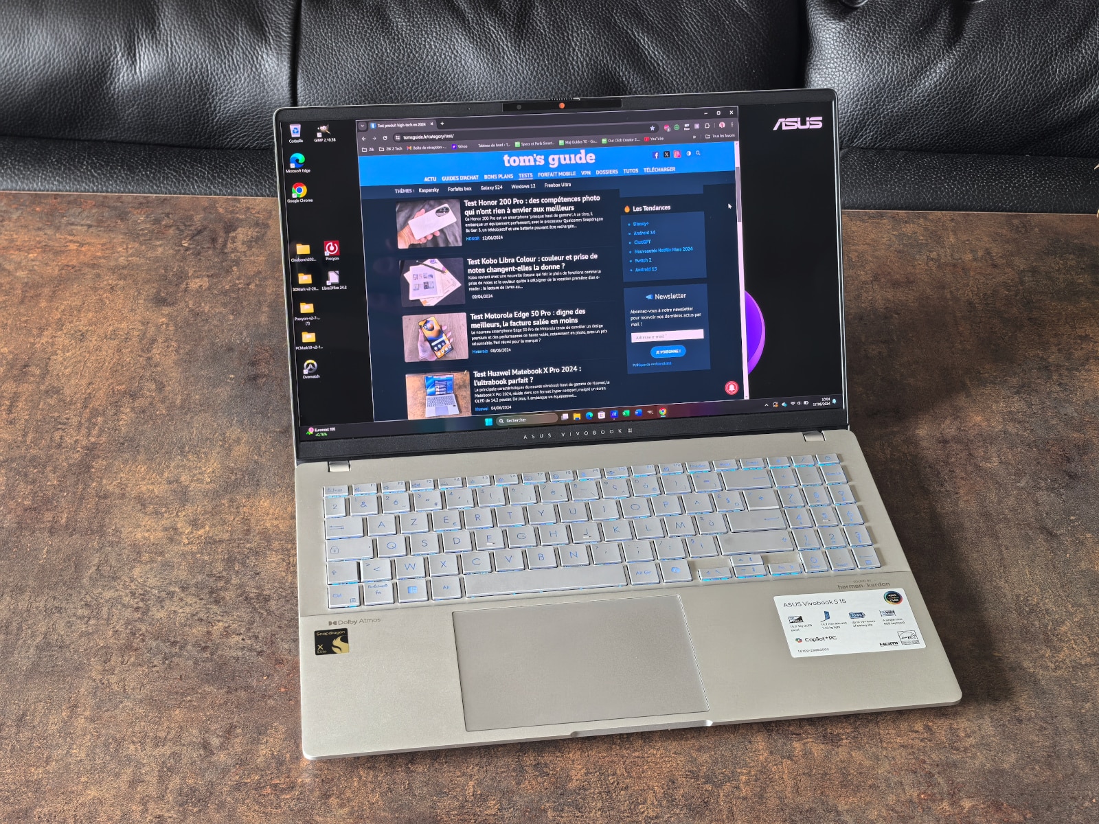 Test Asus Vivobook S15 : le premier ultrabook Snapdragon X Elite ...