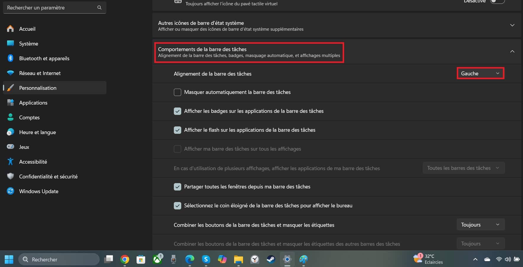 Comment personnaliser la barre des tâches de Windows 11